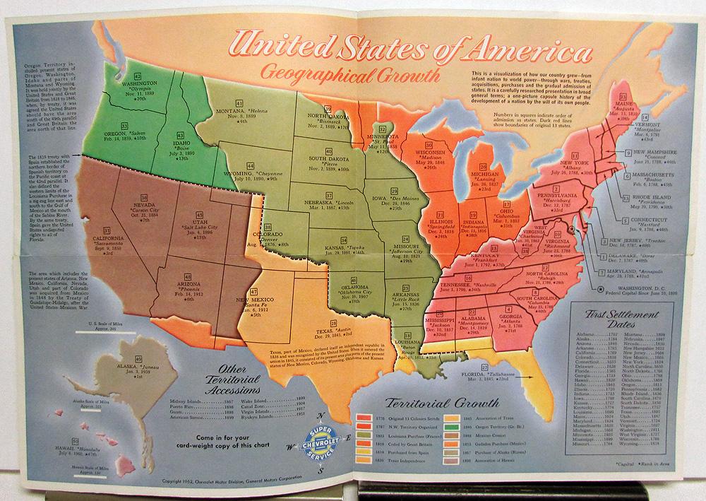 1962 Chevrolet Dealer Promotional Mailer Safety Services & US Map