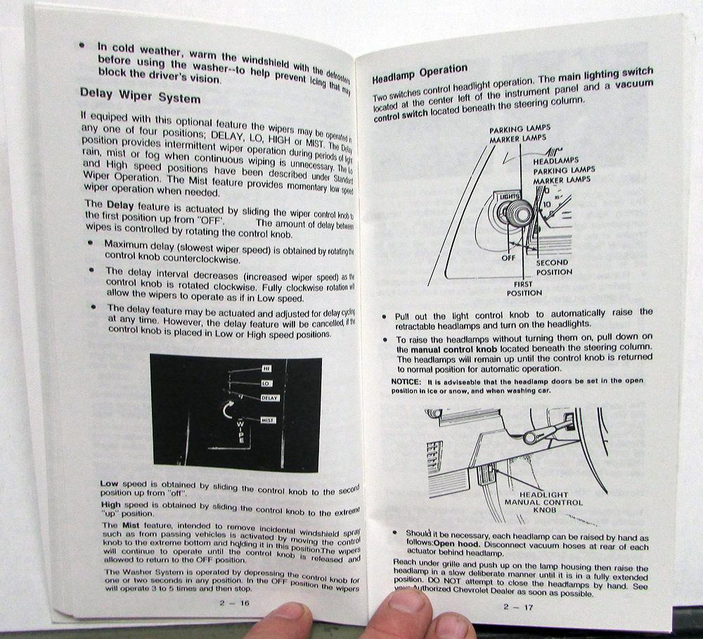 1978 Chevrolet Corvette Owners Manual Care & Operation Instructions ...