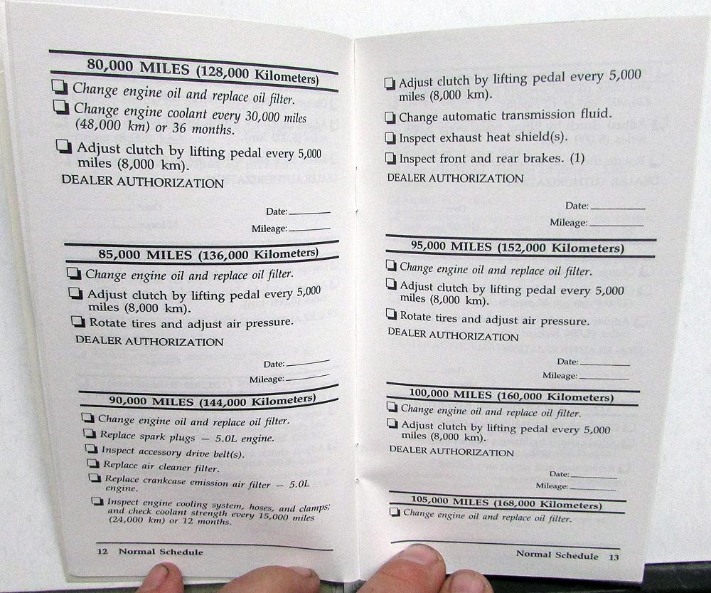 1995 Ford Mustang Maintenance Schedule Record Booklet Original 1995-ford-mustang-maintenance-schedule-record-booklet-original