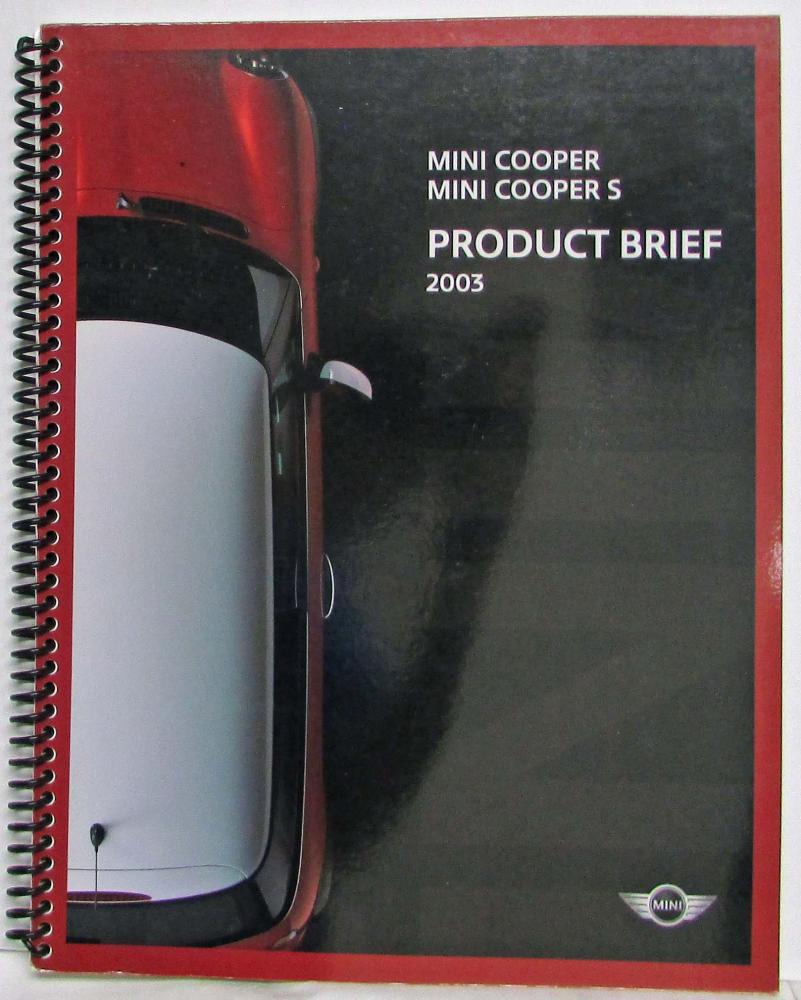 2003 MINI Cooper and Cooper S Product Brief Reference Booklet for ...