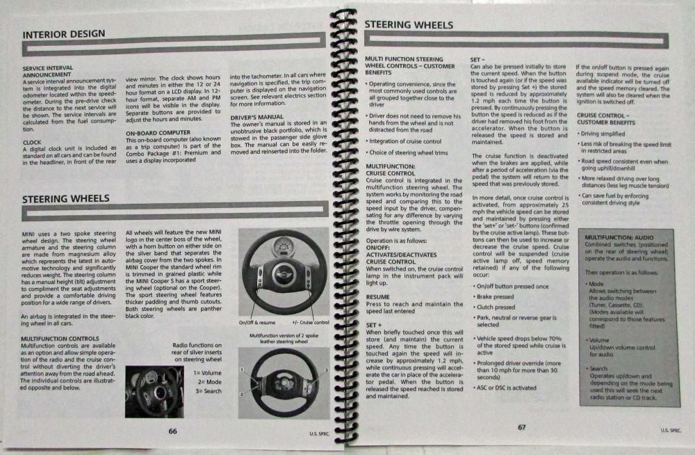 2003 MINI Cooper and Cooper S Product Brief Reference Booklet for ...