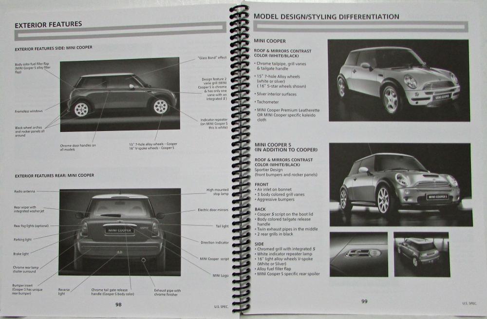 2004 MINI Cooper and Cooper S Product Brief Reference Booklet for ...