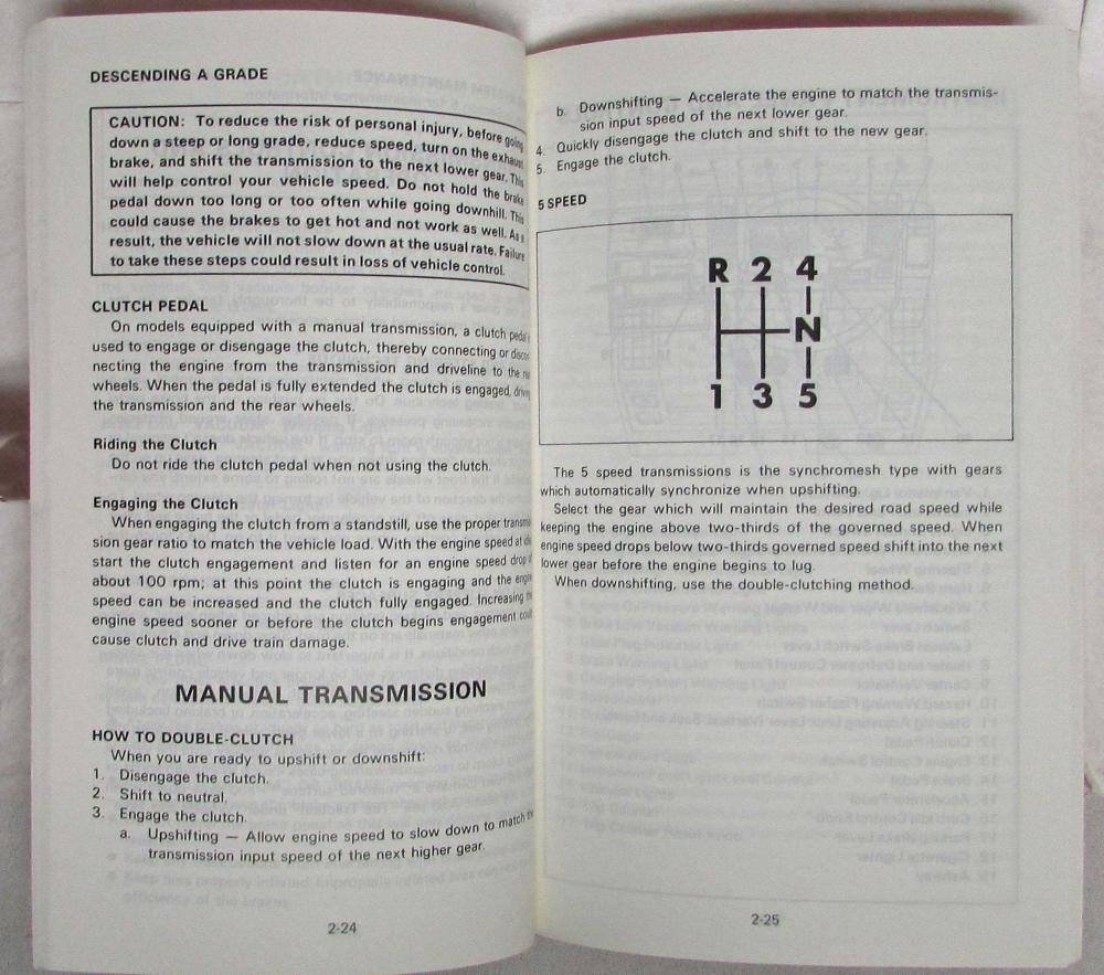 1989 GMC Truck Forward 5000 Owners Manual