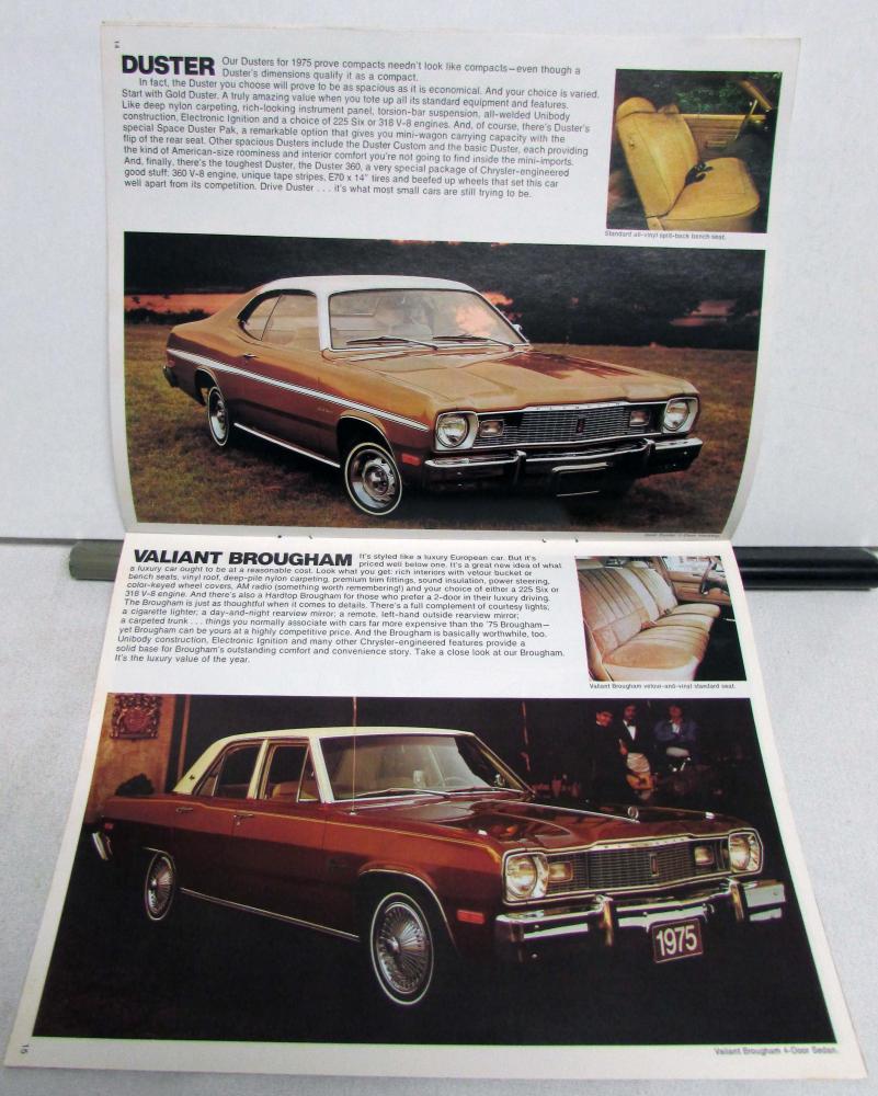 1974 Chrysler Plymouth Duster Valiant Fury Cordoba Imperial Spectator ...