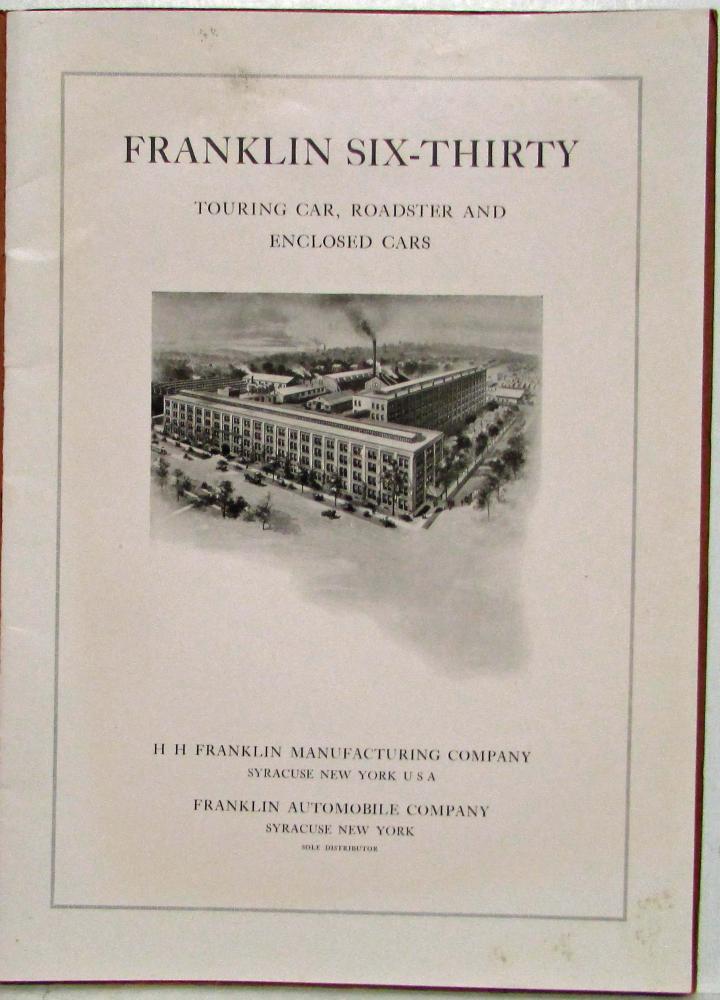 1914 Franklin Six-Thirty Touring Car Roadster and Enclosed Cars Sales ...