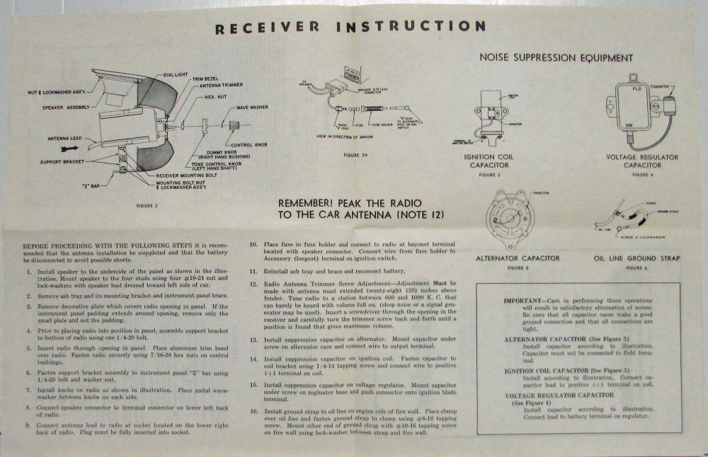1960-1965 Studebaker All Transistor Radios Owners Manual AC 3498 3474 3473