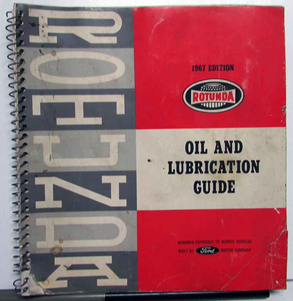 1967 Ford Dealer Lube Guide Mustang Galaxie Thunderbird F 150 250 ...