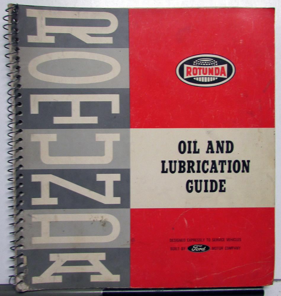 1965 Ford Dealer Lube Guide Mustang Galaxie Thunderbird F 100 250 ...