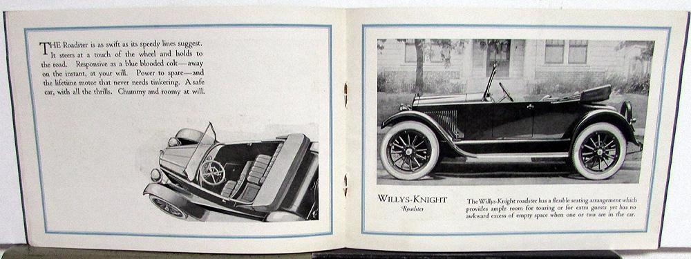 1921 Willys Knight Motor Cars Dealer Sales Brochure Touring Sedan ...