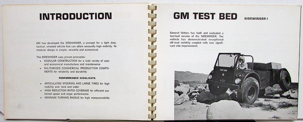 1964 Chevrolet Concept Sidewinder Military Vehicle Brochure Amphibious ...