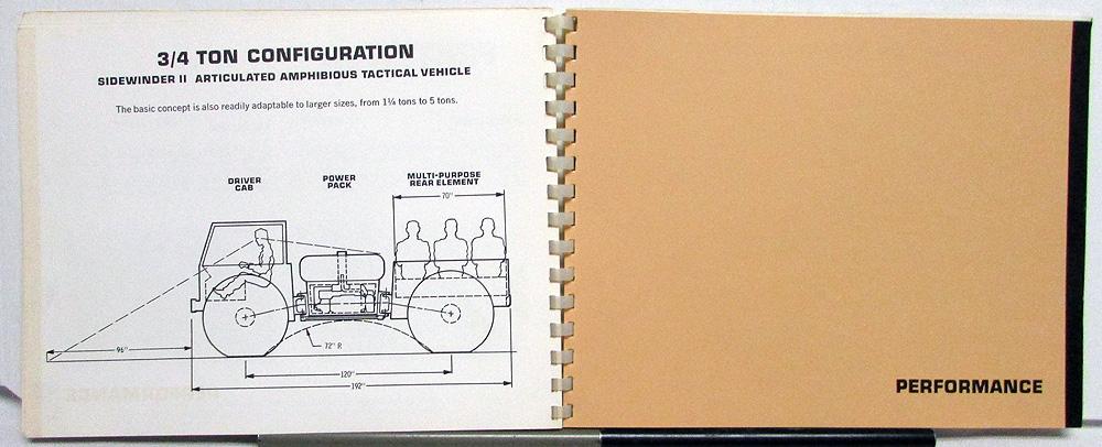 1964 Chevrolet Concept Sidewinder Military Vehicle Brochure Amphibious ...