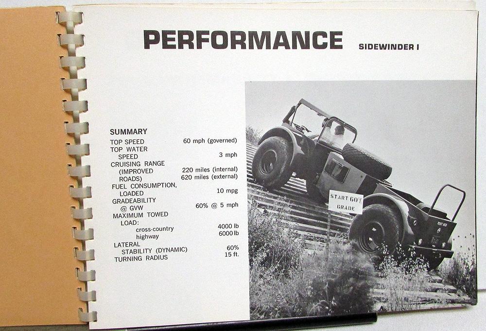 1964 Chevrolet Concept Sidewinder Military Vehicle Brochure Amphibious ...