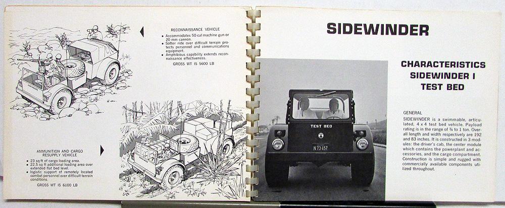 1964 Chevrolet Concept Sidewinder Military Vehicle Brochure Amphibious ...