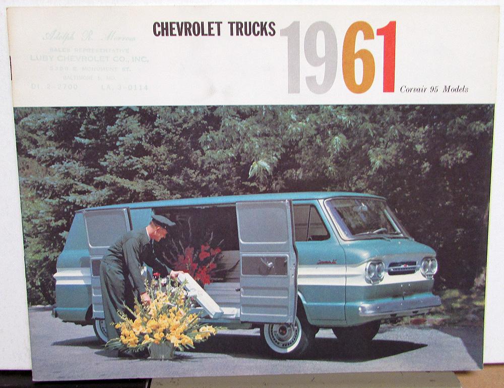 1961 Chevrolet Truck Corvair 95 Van Pickup Loadside Rampside Sales ...