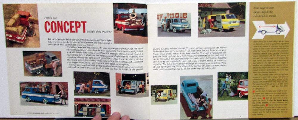 1961 Chevrolet Truck Corvair 95 Van Pickup Loadside Rampside Sales ...