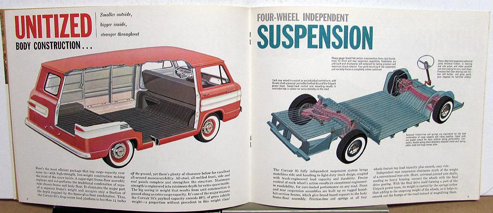 1961 Chevrolet Truck Corvair 95 Van Pickup Loadside Rampside Sales ...