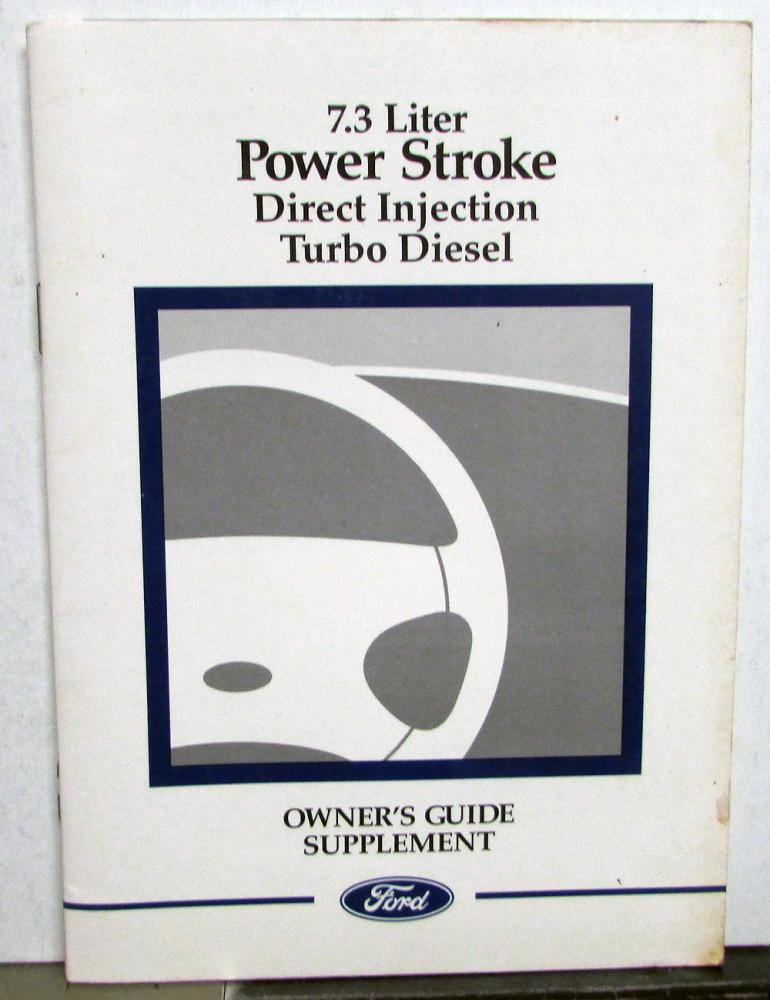 1988 Ford Truck Power Stroke Turbo Diesel Owners Manual Supplement