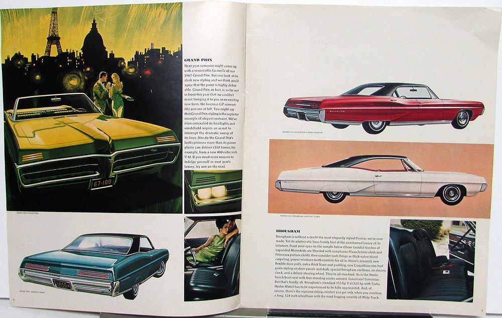 1967 Pontiac GTO 2+2 Grand Prix Tempest Full Size Cars Sales Brochure ...