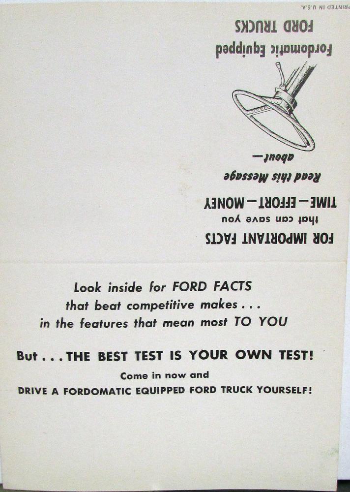 1956 Ford F-100 Pickup Truck Color Postcard