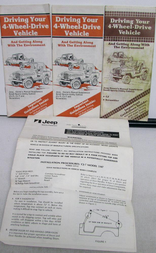 jeep CJ7 Service, Shop & Owner's Manuals | Troxel's Auto Literature