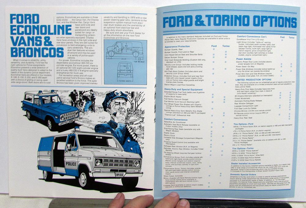 1976 Ford Dealer Police Cars & Emergency Vehicles Sales Brochure ...