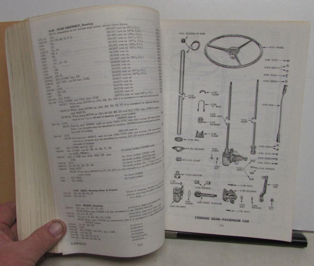 1929-1950 Chevrolet Dealer Master Parts Catalog Book Six-Cylinder ...
