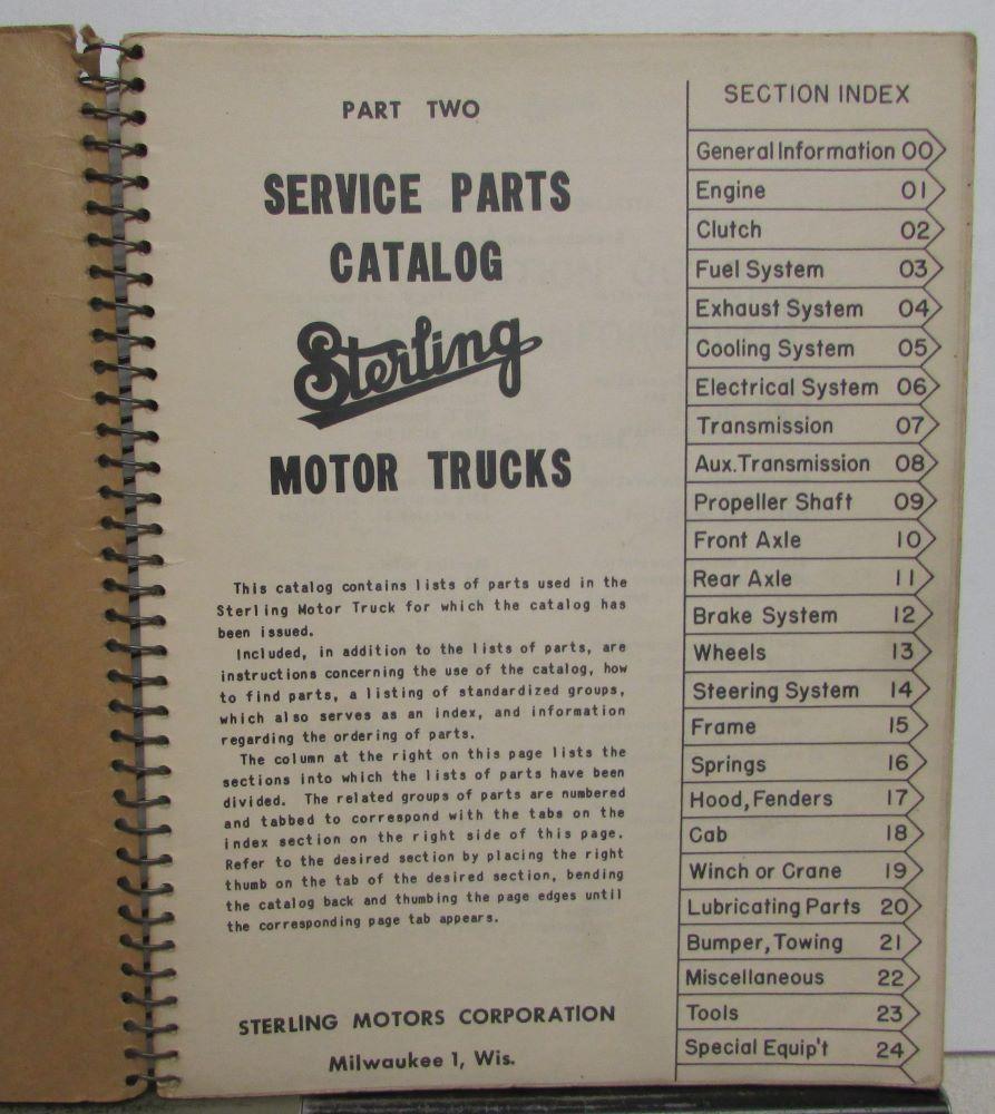 Early 1950s Sterling Truck Dealer Parts Catalog HCS Chain Drive 6 Wheel ...
