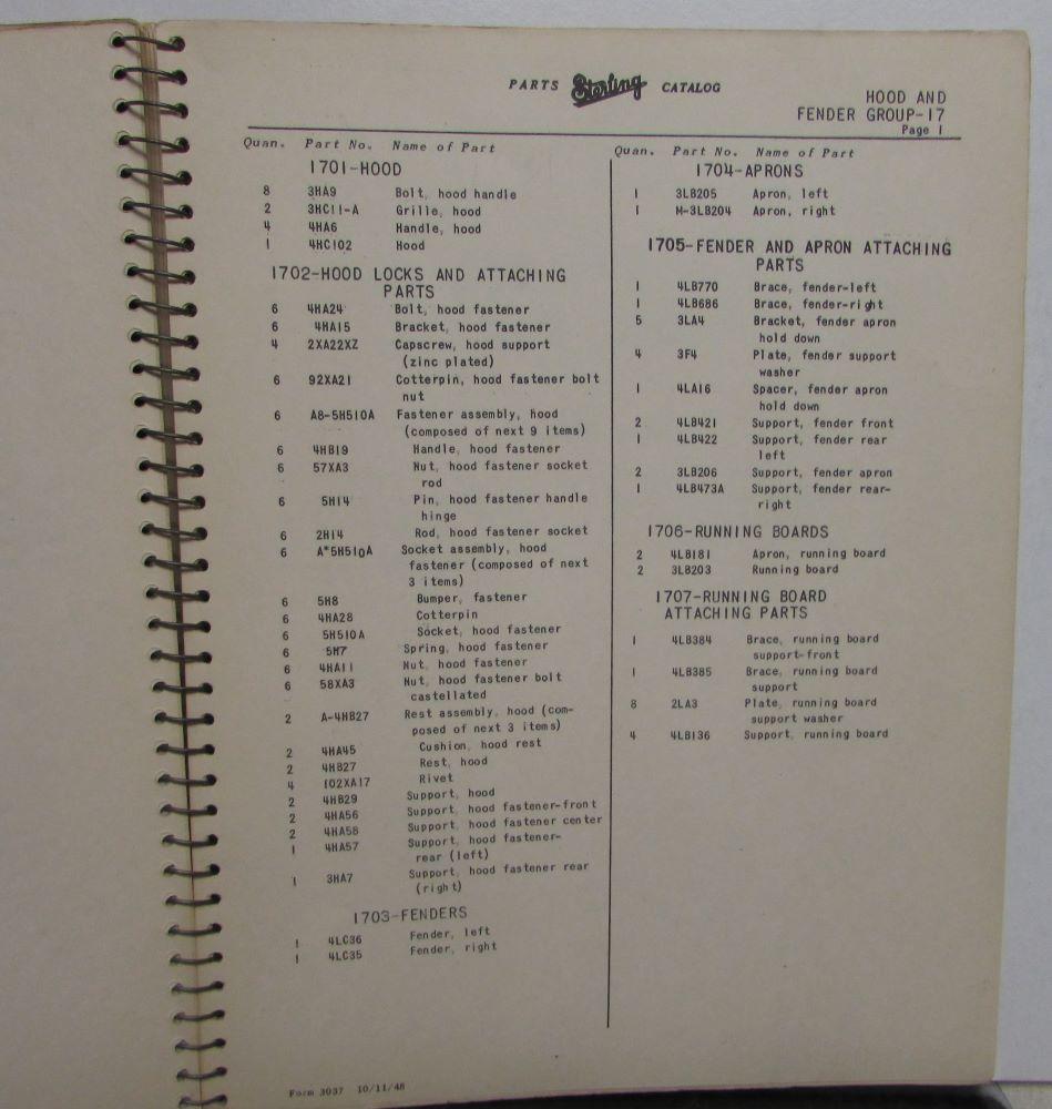 Early 1950s Sterling Truck Dealer Parts Catalog HCS Chain Drive 6 Wheel ...