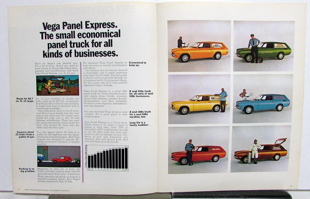 1973 Chevrolet Vega Panel Express Truck Dealer Sales Brochure Original
