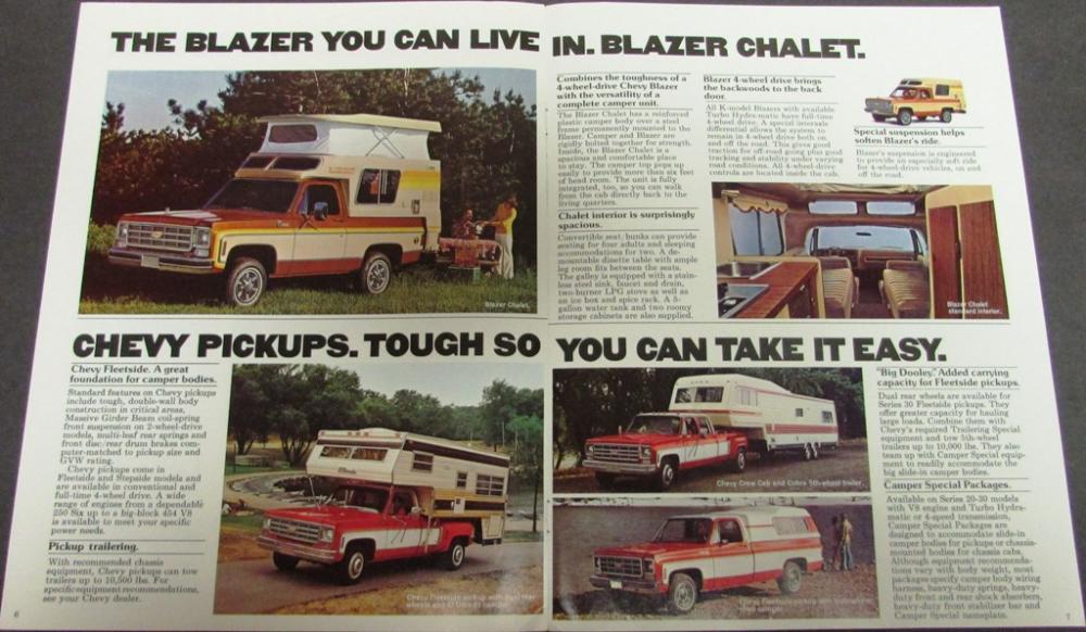 1977 Chevy RV Camper Motor Home Van Pickup Blazer Suburban Truck Sales ...