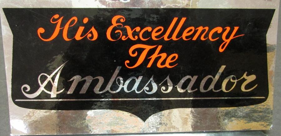 Vintage American Motors His Excellency The Ambassador Decal Sticker ...