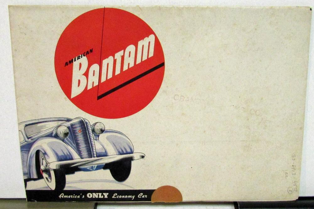 1937 American Bantam 60 Coupe Panel & Pickup Truck Color Sales Brochure ...
