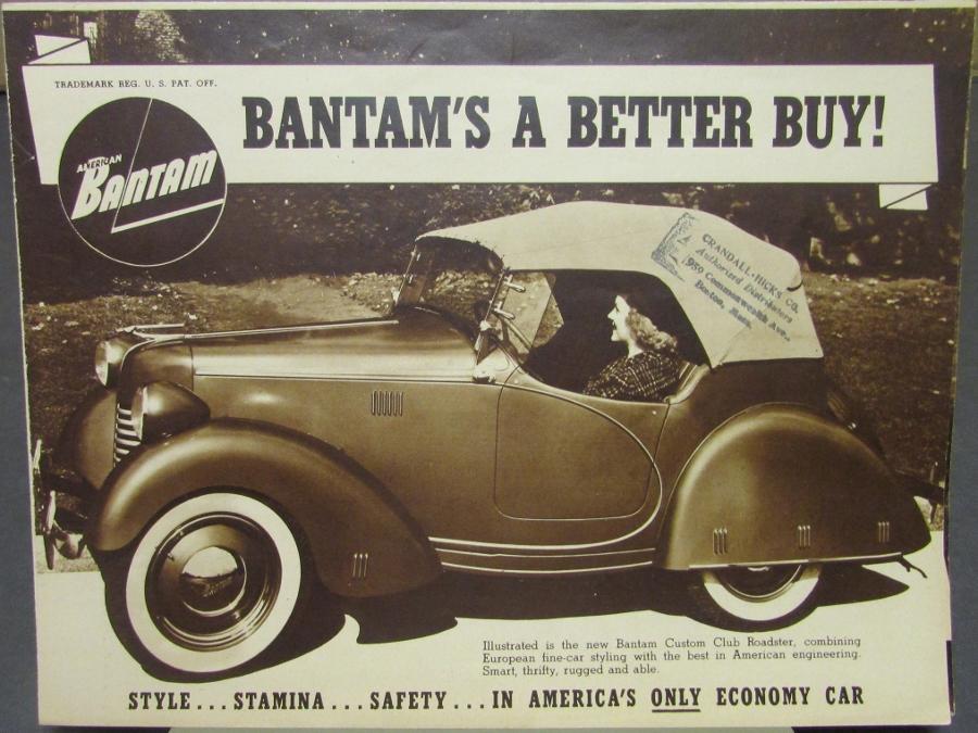 1939 ? American Bantam 60 Car Company Sales Brochure Leaflet Original