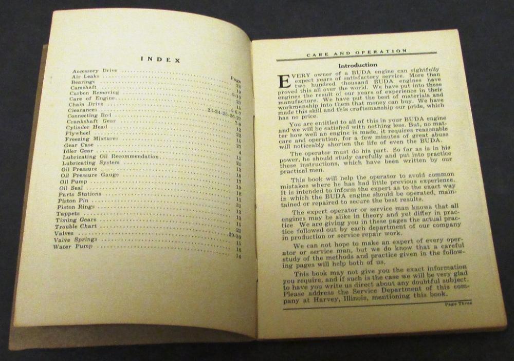 1936 Buda Engines Owners Care & Operation Manual Hivelo Series Harvey ...