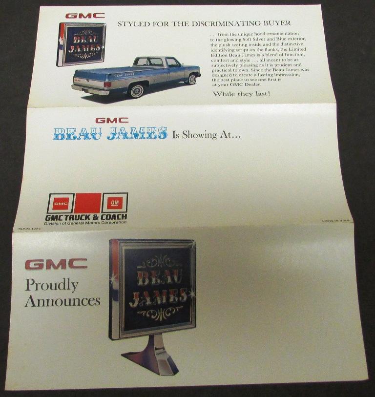 1975 Beau James GMC Dealer Sales Brochure Pickup Sierra Classic 454 ...