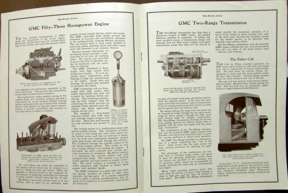 1925 GMC Big Brute 5 Ton Truck Sale Brochure Catalog Model K102A K102B ...