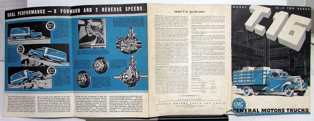 1937 1938 GMC Truck Model T16 One & A Half & Two Ton Range Sales ...