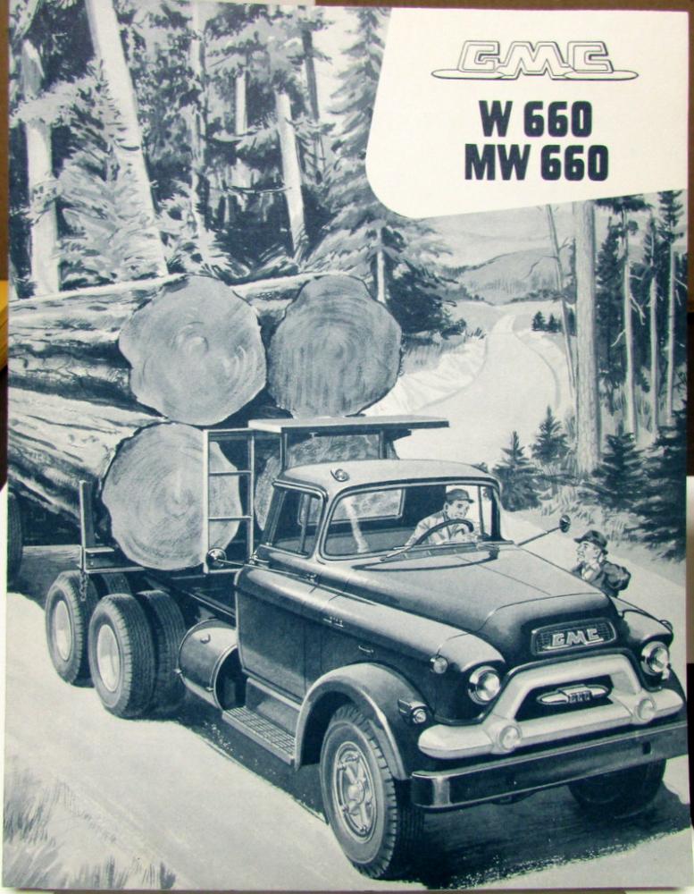 1956 GMC Truck W & MW 660 Series Sales Brochure Folder Original