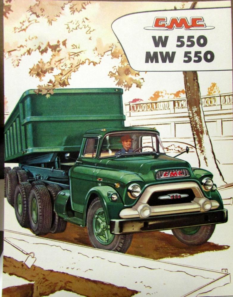 1957 GMC 550 W & MW Series Truck Sales Brochure Folder Original